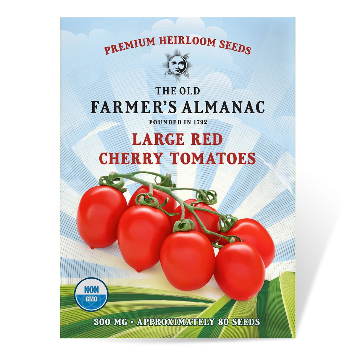 The Old Farmer's Almanac Heirloom Large Red Cherry Tomato Seeds - Prem ...