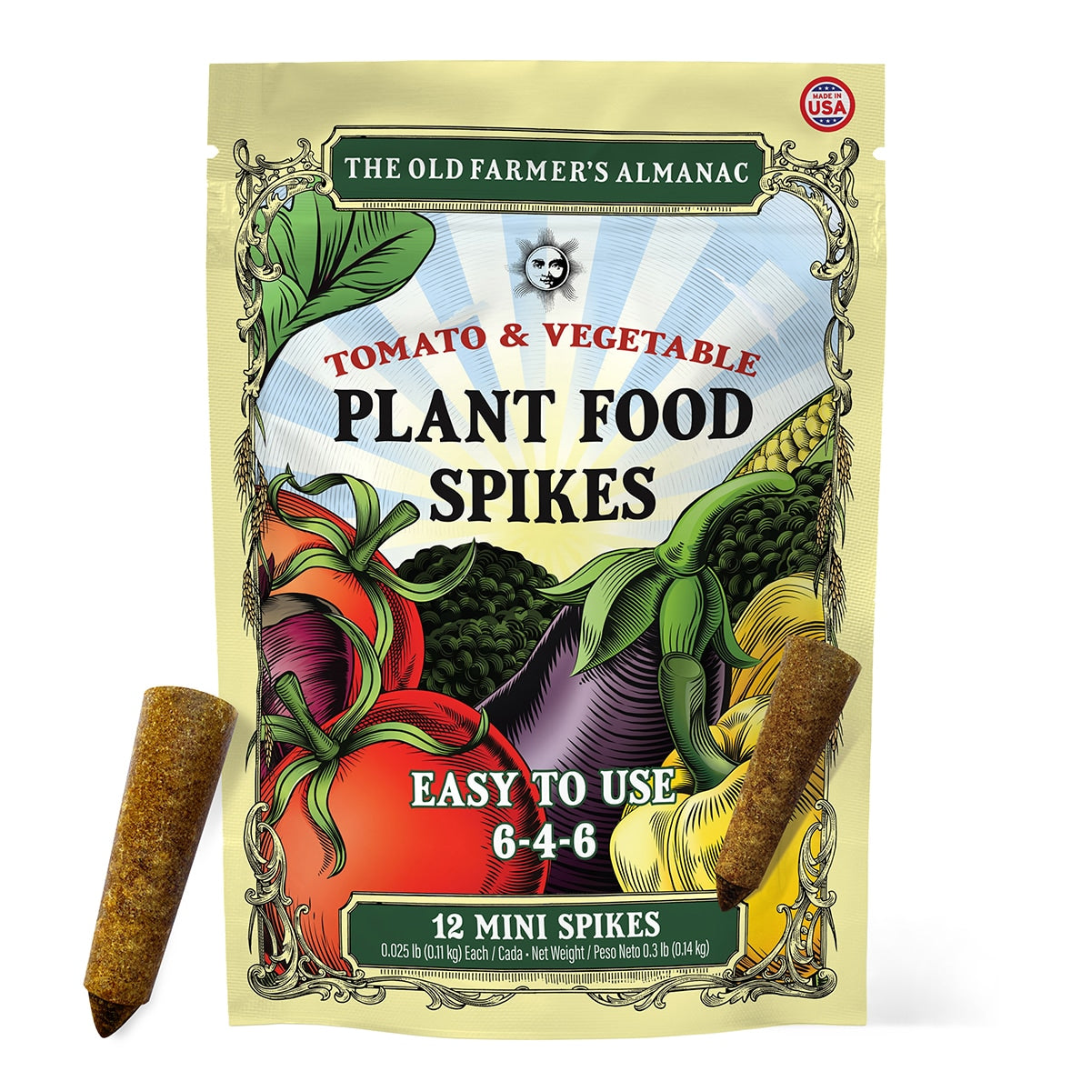 The Old Farmer's Almanac Tomato & Vegetable Plant Food Mini Spikes 6-4 ...